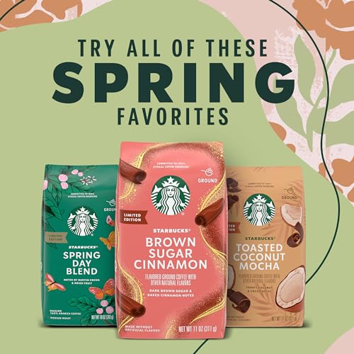 Starbucks Ground Coffee, Toasted Coconut Mocha Naturally Flavored Coffee, 100% Arabica, Limited Edition, 1 Bag (11 Oz)