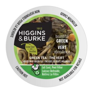 Higgins & Burke Bountiful Green, Loose Leaf, Green Tea, Keurig K-Cup Brewer Compatible Pods, 24 Count