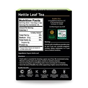 Organic Nettle Leaf Tea - Kosher, Caffeine-Free, GMO-Free - 18 Bleach-Free Tea Bags