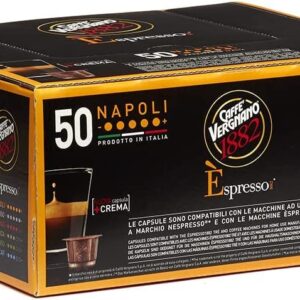 Caffe Vergnano Napoli Espresso Capsules | Compatible with Nespresso Original Line Machines | Compostable | Decaffeinated | 50 Count (25oz) | Imported from Italy