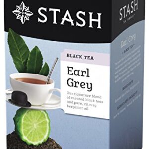 Stash Tea Earl Grey Black Tea - Caffeinated, Non-GMO Project Verified Premium Tea with No Artificial Ingredients, 20 Count (Pack of 6) - 120 Bags Total