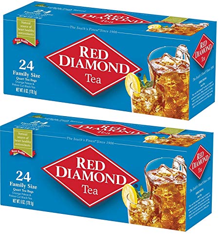 Red Diamond Tea All Natural 2-24ct Boxes Family Size Pekoe Antioxidants