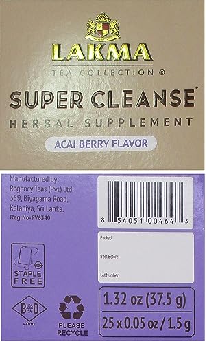 Lakma Super Cleanse Tea with Acai Berry - 25 Tea Bags