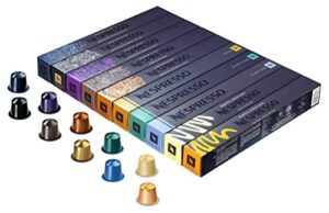 european version nespresso originalline variety of dark intense, medium balanced and sweet flavored coffees, 100 capsules