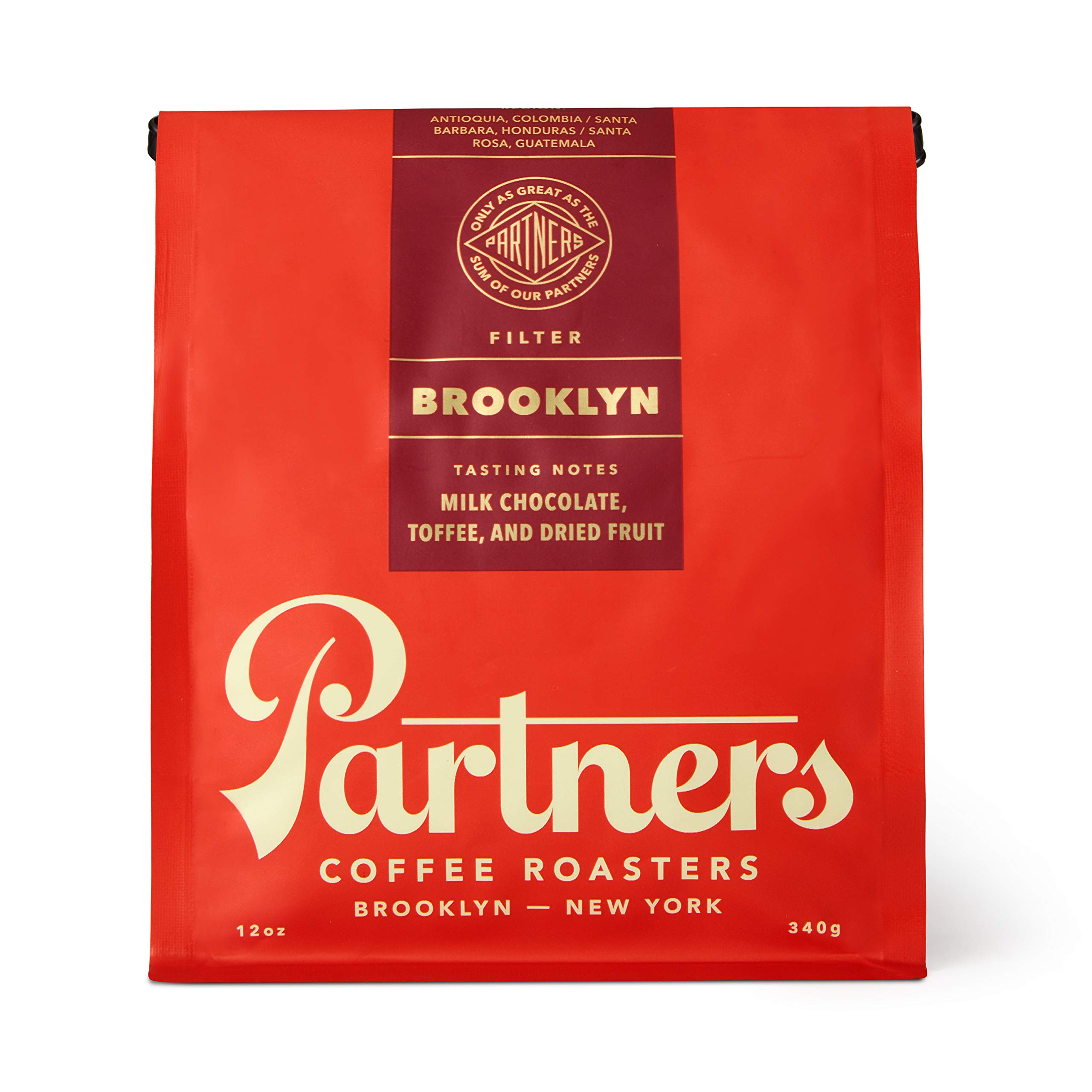 Partners Coffee, Brooklyn Blend, Whole Bean Coffee - 12 Ounce - Medium Roast