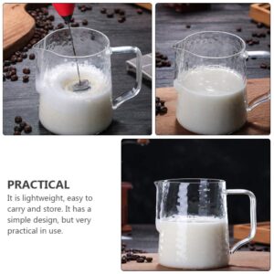 jojofuny Coffee Milk Frothing Pitcher Glass Measuring Cups Mixing Glass Mug with Handle 500ml for Espresso Steaming Measure Liquid Latte Art Measuring Cup