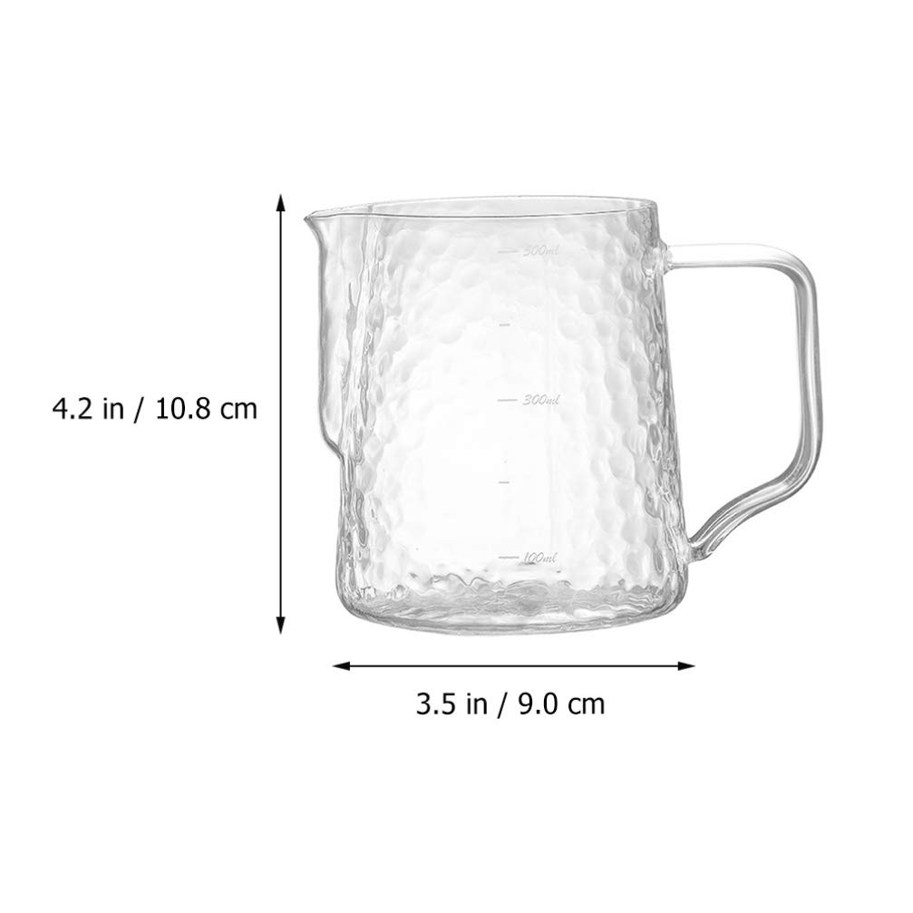 jojofuny Coffee Milk Frothing Pitcher Glass Measuring Cups Mixing Glass Mug with Handle 500ml for Espresso Steaming Measure Liquid Latte Art Measuring Cup