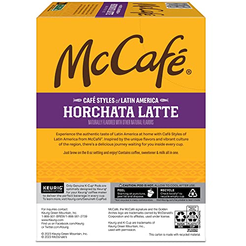 McCafe Cafe Styles of Latin America Horchata Latte, Keurig Single Serve K-Cup Coffee Pods, 20 Count