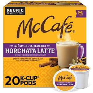 mccafe cafe styles of latin america horchata latte, keurig single serve k-cup coffee pods, 20 count