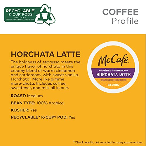 McCafe Cafe Styles of Latin America Horchata Latte, Keurig Single Serve K-Cup Coffee Pods, 20 Count