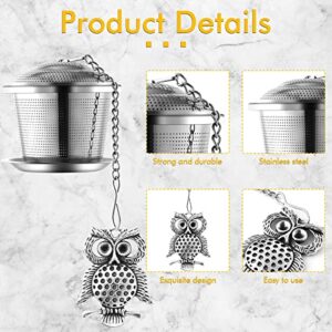 3 Sets Tea Infusers Tea Strainers for Loose Tea Fine Mesh Tea Steeper Stainless Tea Diffuser Tea Filters with Drip Trays and Pendant for Christmas Gift Brew Fine Loose Tea Leave (Insects Style)