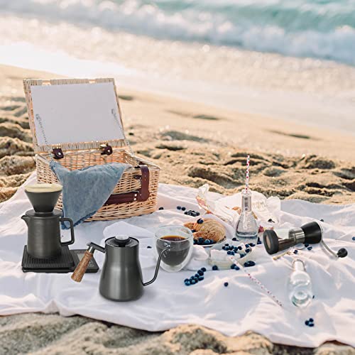 SOTECH Pour Over Coffee Maker Gift Set, All in 1 Coffee Kits- 304 Stainless Steel Kettle with Thermometer,Coffee Grinder, Coffee Dripper & Server of Portable Travel Bag