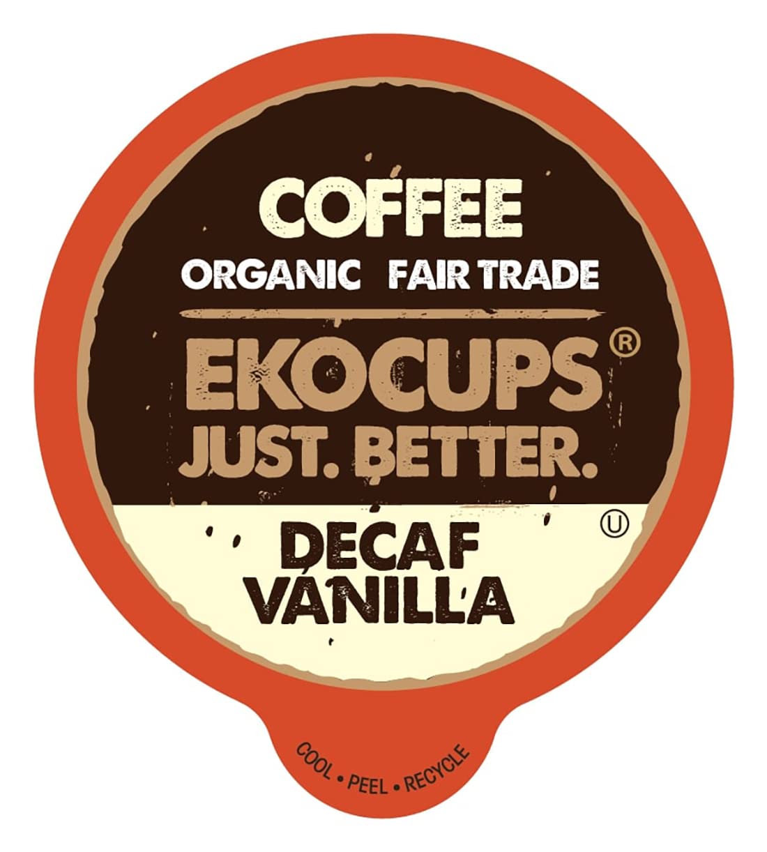 EKOCUPS Organic Swiss Water Decaf French Vanilla Flavored Coffee Pods, Extra 30% More Coffee, Fair Trade Medium Roast, Decaf Vanilla Coffee for Keurig K Cup Machines, Recyclable Pods, 40 Count