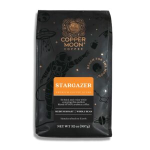 copper moon whole bean coffee, medium roast, stargazer blend, 2 lb