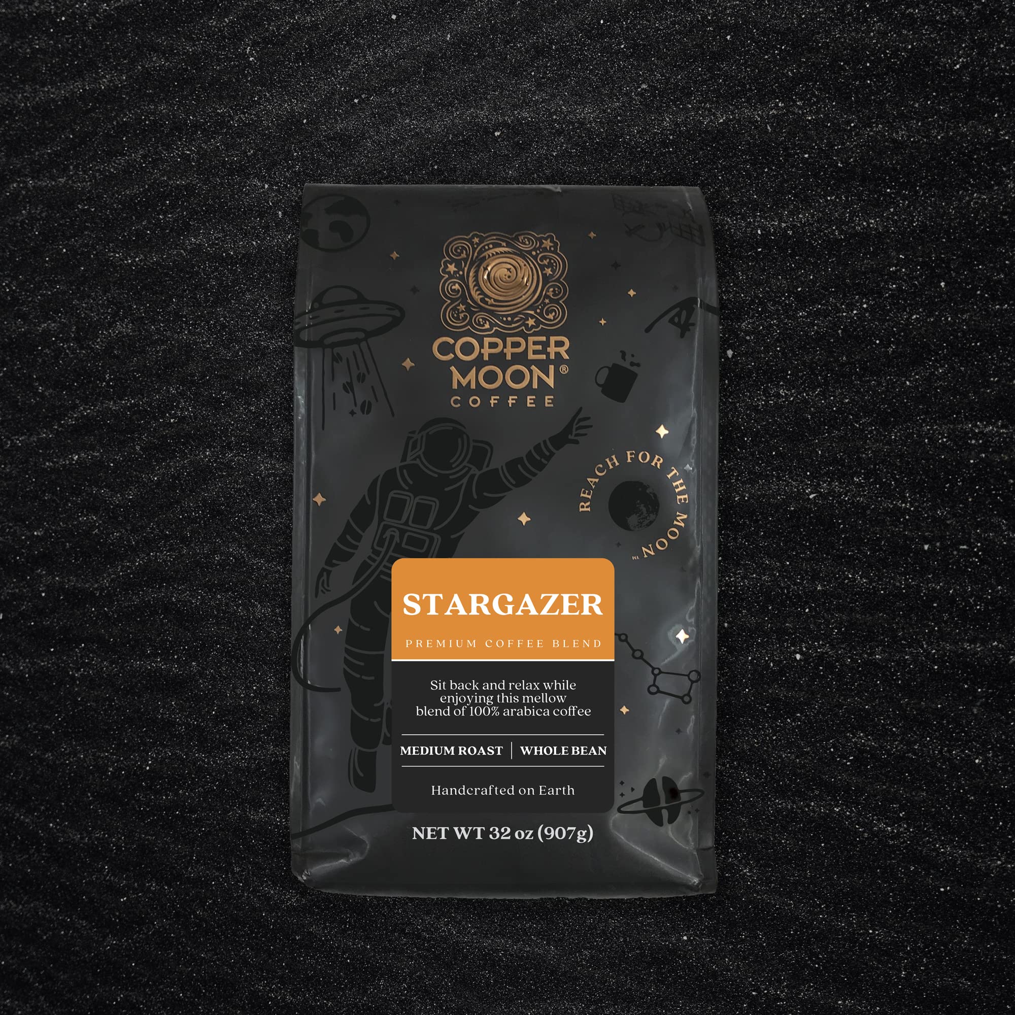 Copper Moon Whole Bean Coffee, Medium Roast, Stargazer Blend, 2 Lb