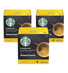 nescafe dolce gusto starbucks americano veranda blend x 3 boxes (36 capsules) 36 drinks