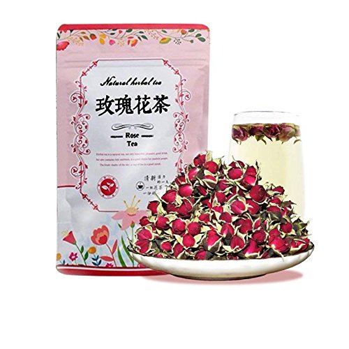 Dian Mai Rose tea Rose Bud Herbal Tea - Rich in antioxidants, Beautiful and Aromatic - Loose Leaf 100g/bag 滇迈 金边玫瑰 云南丽江新鲜无硫干金边玫瑰特级花蕾 100克