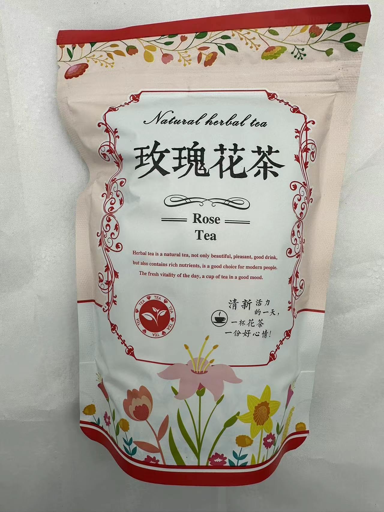 Dian Mai Rose tea Rose Bud Herbal Tea - Rich in antioxidants, Beautiful and Aromatic - Loose Leaf 100g/bag 滇迈 金边玫瑰 云南丽江新鲜无硫干金边玫瑰特级花蕾 100克