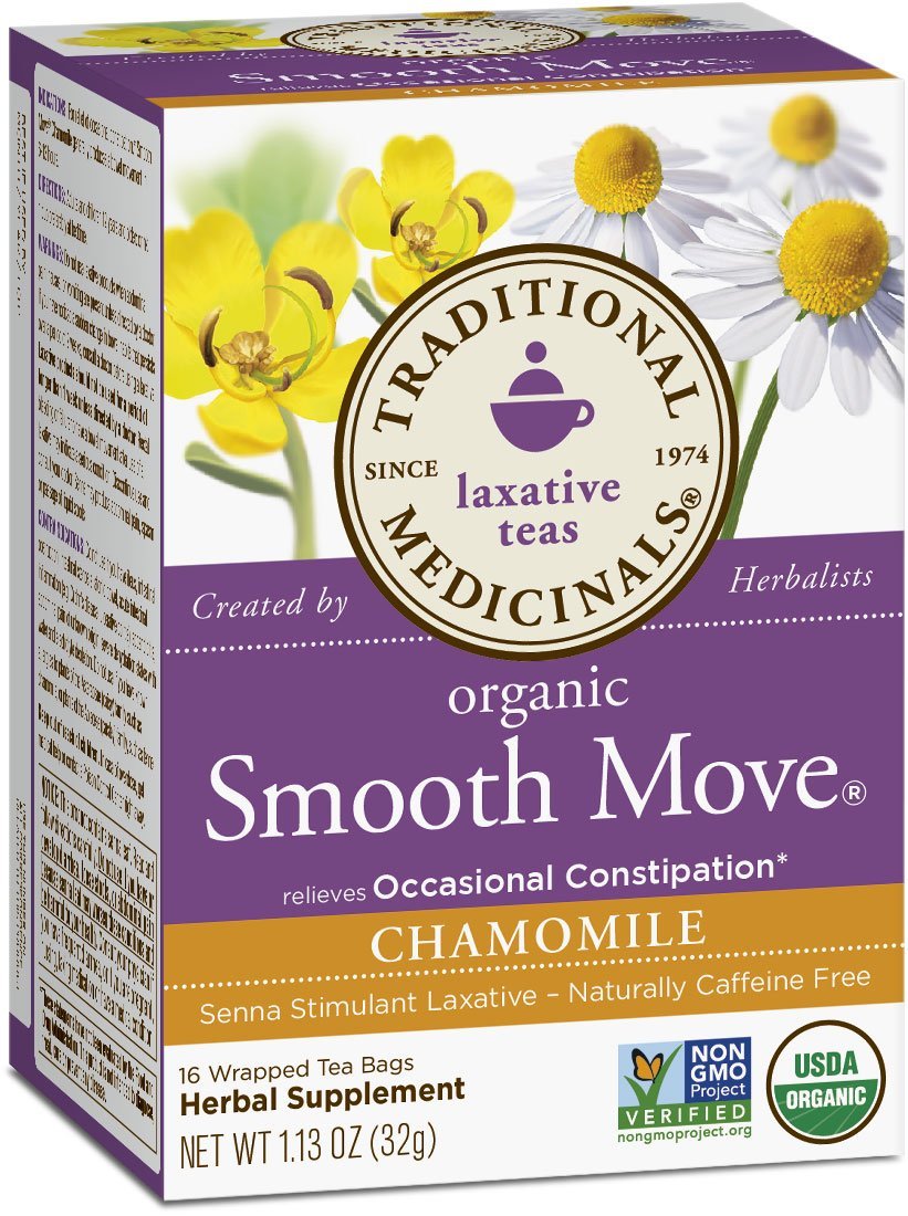 Traditional Medicinals Organic Smooth Move Chamomile Laxative Tea, 16 Tea Bags (Pack of 2)