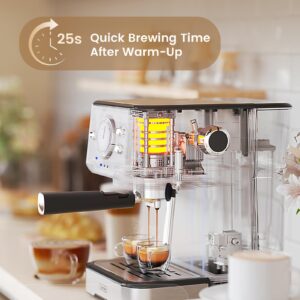 Gevi Espresso Machine High Pressure,compact espresso machines with Milk Frother Steam Wand,Professional Coffee，Cappuccino,Espresso,Latte,Macchiato Maker for home,espresso maker