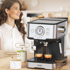 Gevi Espresso Machine High Pressure,compact espresso machines with Milk Frother Steam Wand,Professional Coffee，Cappuccino,Espresso,Latte,Macchiato Maker for home,espresso maker