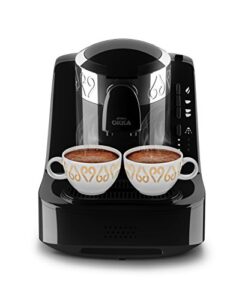 arzum okka automatic turkish coffee machine, maker, usa 120v, ul, black and silver