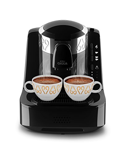 ARZUM Okka Automatic Turkish Coffee Machine, Maker, USA 120V, UL, Black and Silver