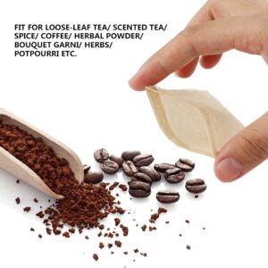 300PCS Tea Filter Bags , Disposable Paper Tea Bag with Drawstring Safe Strong Penetration Unbleached Paper for Loose Leaf Tea and Coffee（5x6CM)