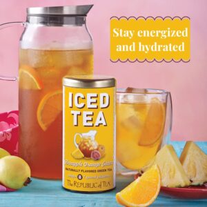 The Republic of Tea – Pineapple Orange Guava Iced Green Tea, 8 Large Quart-Sized Iced Tea Pouches, Naturally Caffeinated