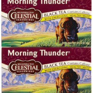 Celestial Seasonings Morning Thunder Tea Bags - 20 Count (Pack of 2)