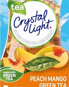 Crystal Light Peach Mango Green Tea Naturally Flavored Powdered Drink Mix, 5 ct Pitcher Packets