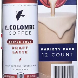 La Colombe Draft Latte Cold-Pressed Espresso Variety 9 oz Can (Mocha/Triple Shot/Vanilla, 12-pack)