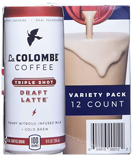 La Colombe Draft Latte Cold-Pressed Espresso Variety 9 oz Can (Mocha/Triple Shot/Vanilla, 12-pack)