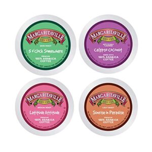 margaritaville variety pack for k cup keurig 2.0 brewers, margaritaville coffee medium roast single serve coffee pods, 0.35 ounce (pack of 72)