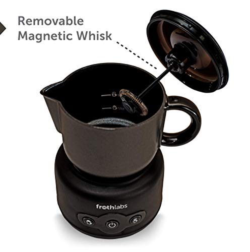 FROTH LABS™ Electric Milk Frother For Coffee, Espresso, Lattes, and More — Ultra High-Speed Milk Foamer That Supports Hot and Cold Froth — Dishwasher Safe With Detachable Stand For Your Coffee Bar