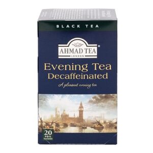 ahmad tea black tea, decaffeinated evening teabags, 20 ct (pack of 6) - decaffeinated and sugar-free