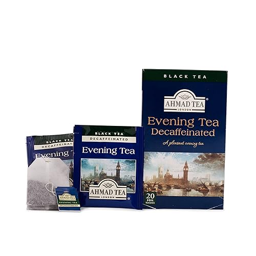 Ahmad Tea Black Tea, Decaffeinated Evening Teabags, 20 ct (Pack of 6) - Decaffeinated and Sugar-Free