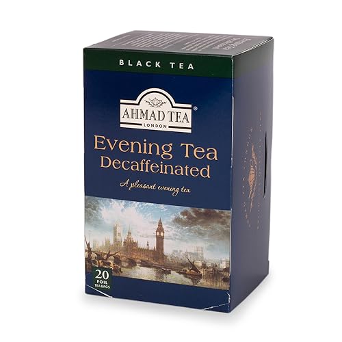 Ahmad Tea Black Tea, Decaffeinated Evening Teabags, 20 ct (Pack of 6) - Decaffeinated and Sugar-Free