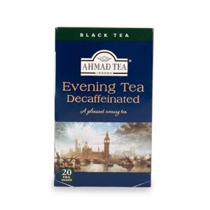 Ahmad Tea Black Tea, Decaffeinated Evening Teabags, 20 ct (Pack of 6) - Decaffeinated and Sugar-Free