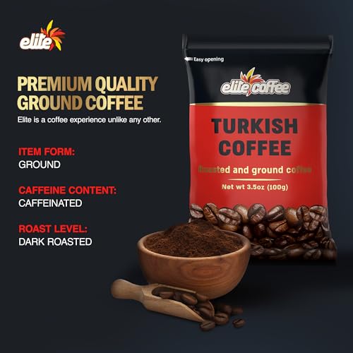 Elite Roasted & Ground Turkish Coffee 3.5oz Bag (4 Pack)