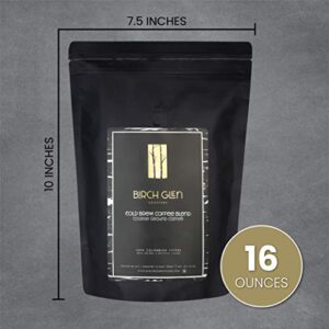 Birch Glen Roasters Cold Brew Coffee | Flavored Coarse Ground Coffee | Artisanal Roasting | Medium Roast |100% Arabica |1 LB Bag | Caramel Cream