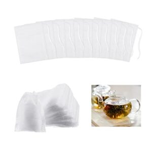 friusate 500pcs tea bags for loose leaf tea, empty tea bags with string disposable tea bags fillable natural tea filter bags drawstring tea bags bulk for loose tea, coffee, spice, 2.36 x 3.15 inch