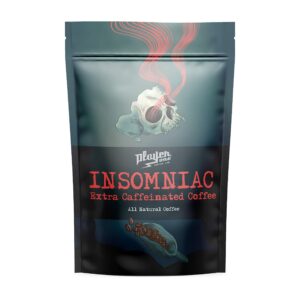 insomniac extra caffeine coffee, the strongest coffee in the world, 6x more caffeine, 12oz (ground)