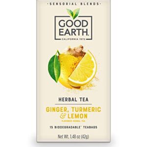 Good Earth Sensorials Ginger, Turmeric & Lemon Herbal Tea 15 ct Box