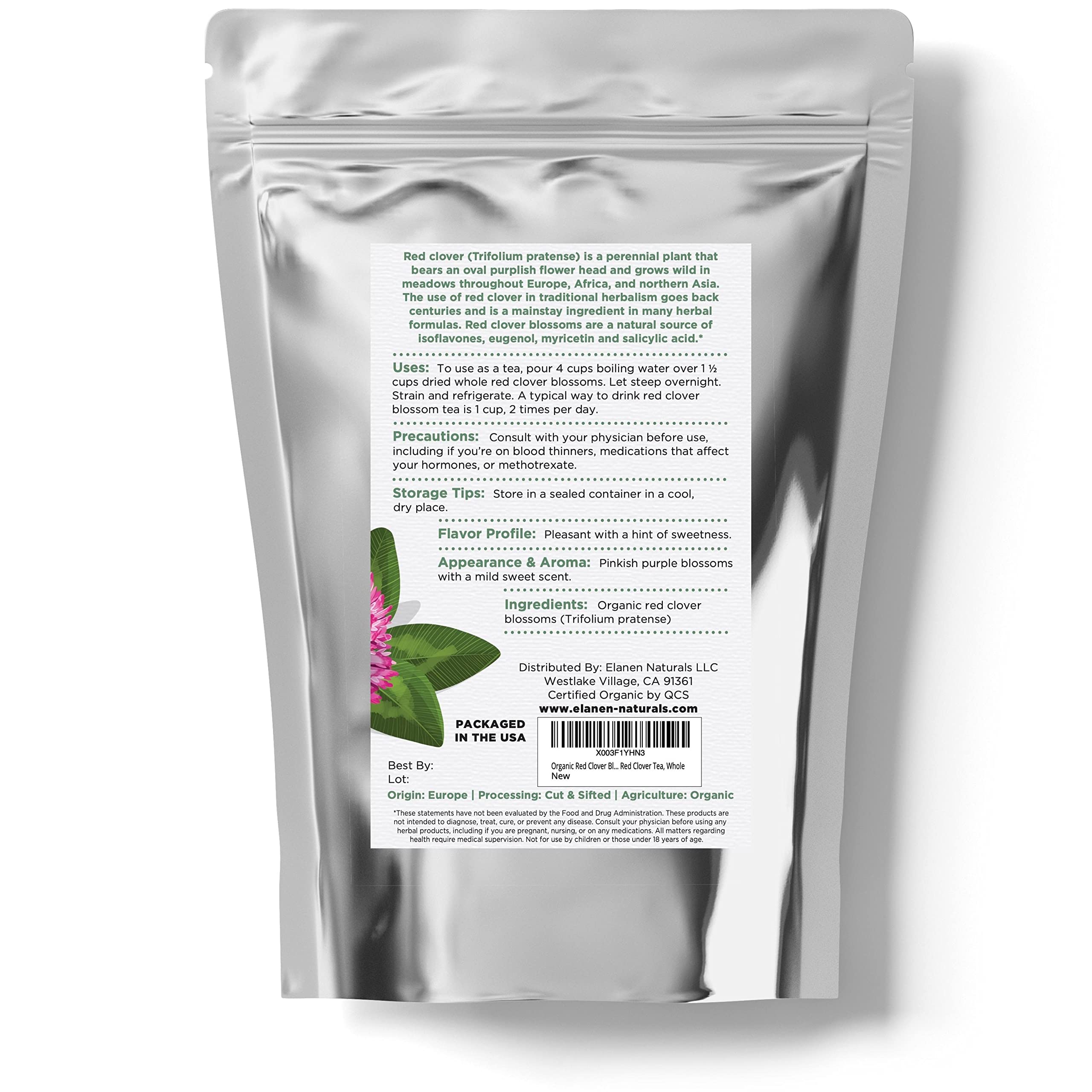 Organic Red Clover Blossoms 2 oz. (57g), USDA Certified Organic Red Clover, Red Clover Tea Organic, Red Clover Blossoms, Red Blossom Tea, Organic Red Clover Tea, Whole