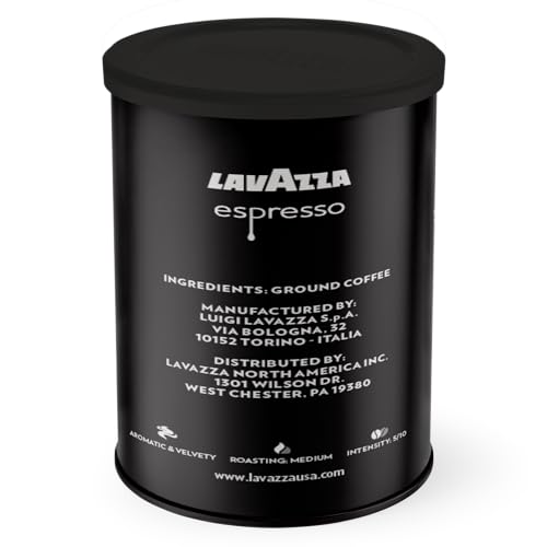 Lavazza Caffe Espresso Ground Coffee Blend, Medium Roast, 8-Ounce Can