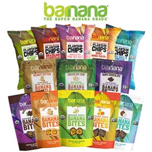 Barnana Organic Plantain Chips - Variety Pack - 5 Ounce, 4 Pack Plantains - Barnana Salty, Crunchy, Thick Sliced Snack - Best Chip For Your Everyday Life - Cooked in Premium Coconut Oil