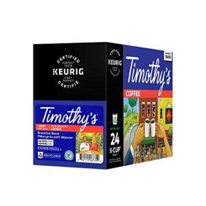 Timothy's, Breakfast Blend, Single-Serve Keurig K-Cup Pods, Light Roast Coffee, 96 Count (4 Boxes of 24 Pods)