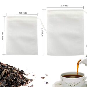 YGDZ Tea Filter Bags for Loose Tea, 200pcs Disposable Empty Loose Leaf Tea Bags (2.76 x 3.54 inch, 3.15 x 3.94 inch)