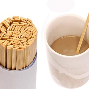 Mini Skater 5.4 Inch Bamboo Coffee Stirrers Eco Friendly Biodegradable Stir Sticks for Tea Hot Cold Beverages (100)